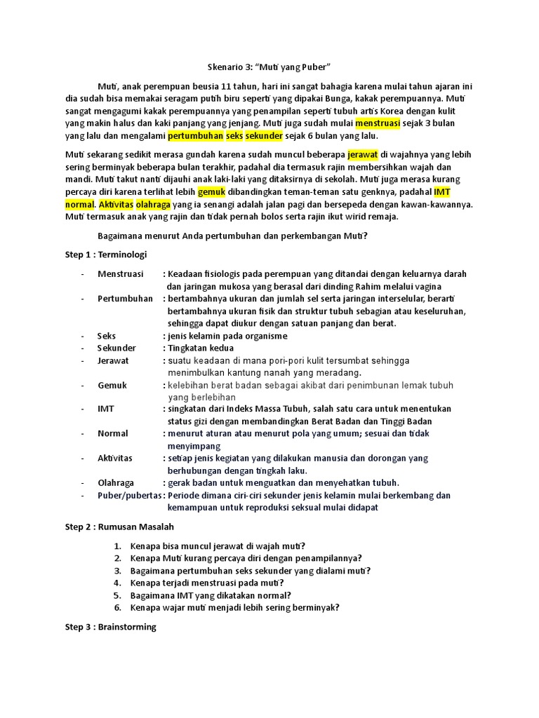 Skenario 3 | PDF | Karier & Perkembangan | Gaya Hidup