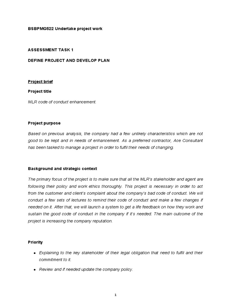 BSBPMG522 Undertake Project Work | PDF | Consultant | Risk