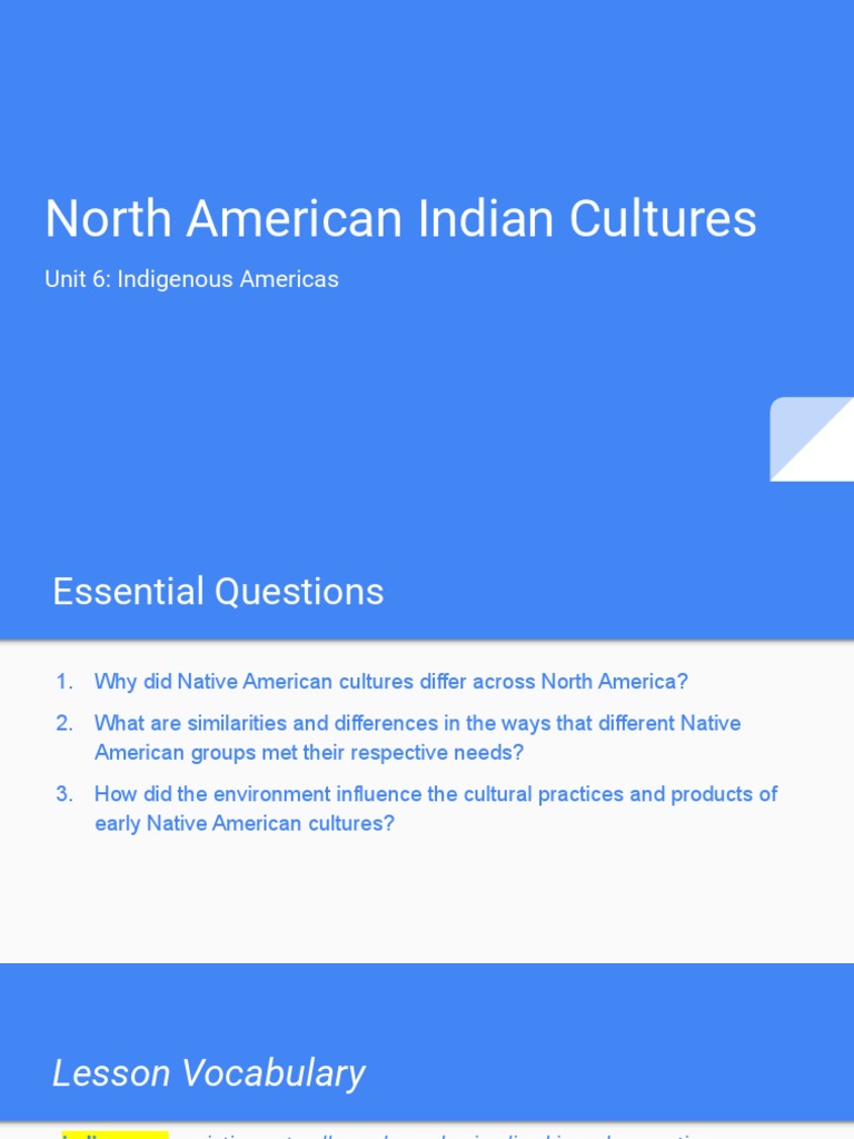 North American Indian Cultures | PDF | Native Americans In The United ...