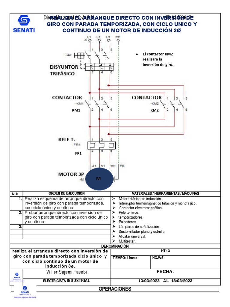 Realiza El Arranque Directo Con Inversión de Giro Con Parada Temporizada, Con Ciclo Unico Y ...