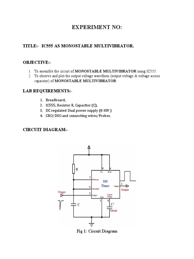 Monostable multivibrator | PDF | Electronic Circuits | Manufactured Goods