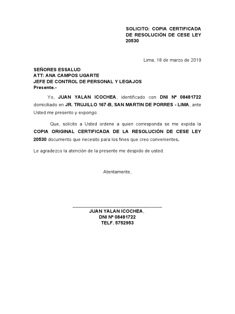 Resolucion de Cese | PDF