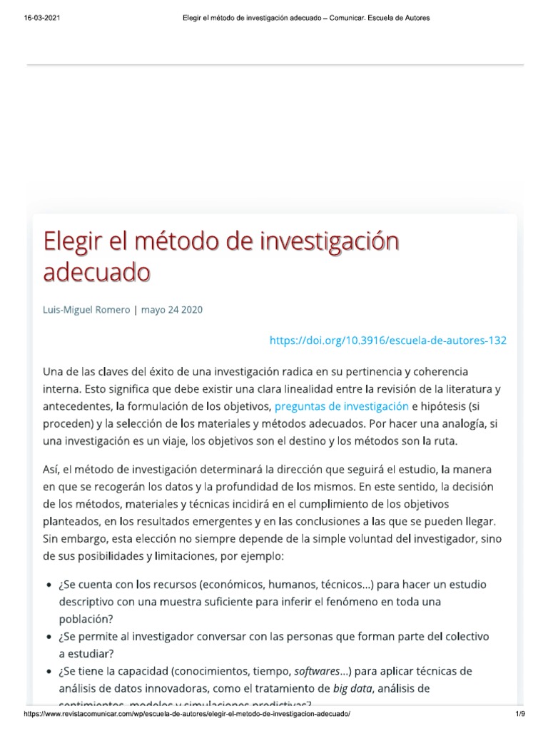 Elegir El Metodo Adecuado | PDF