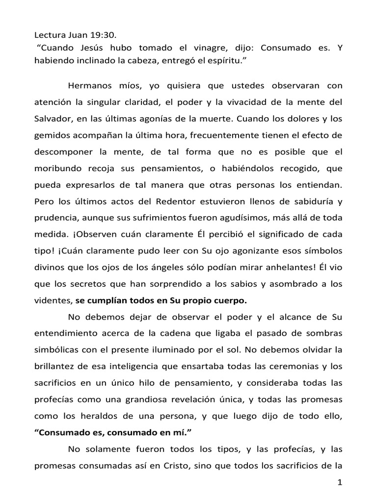 Consumado Es La Sexta Palabra De Jesus En La Cruz Pdf Cristo