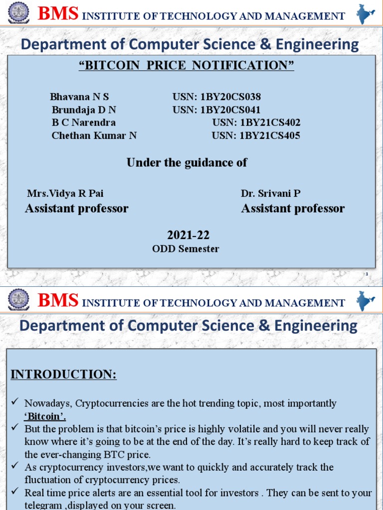 BMSIT - CSE - PBL Phase 1 Presentation Template 2021-22 | PDF | Bitcoin | Cryptocurrency