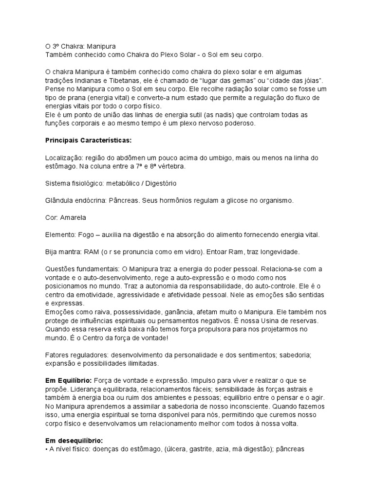 O Chakra do Plexo Solar: Entendendo a Importância do Manipura para a ...