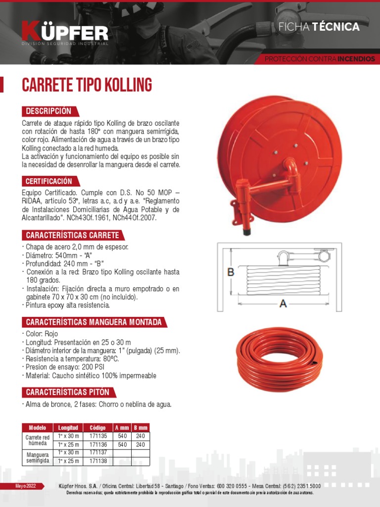 Carrete Tipo Kolling: Ficha | PDF
