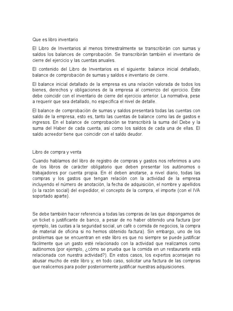 Que Es Libro Inventario | PDF | Contabilidad | Estado financiero