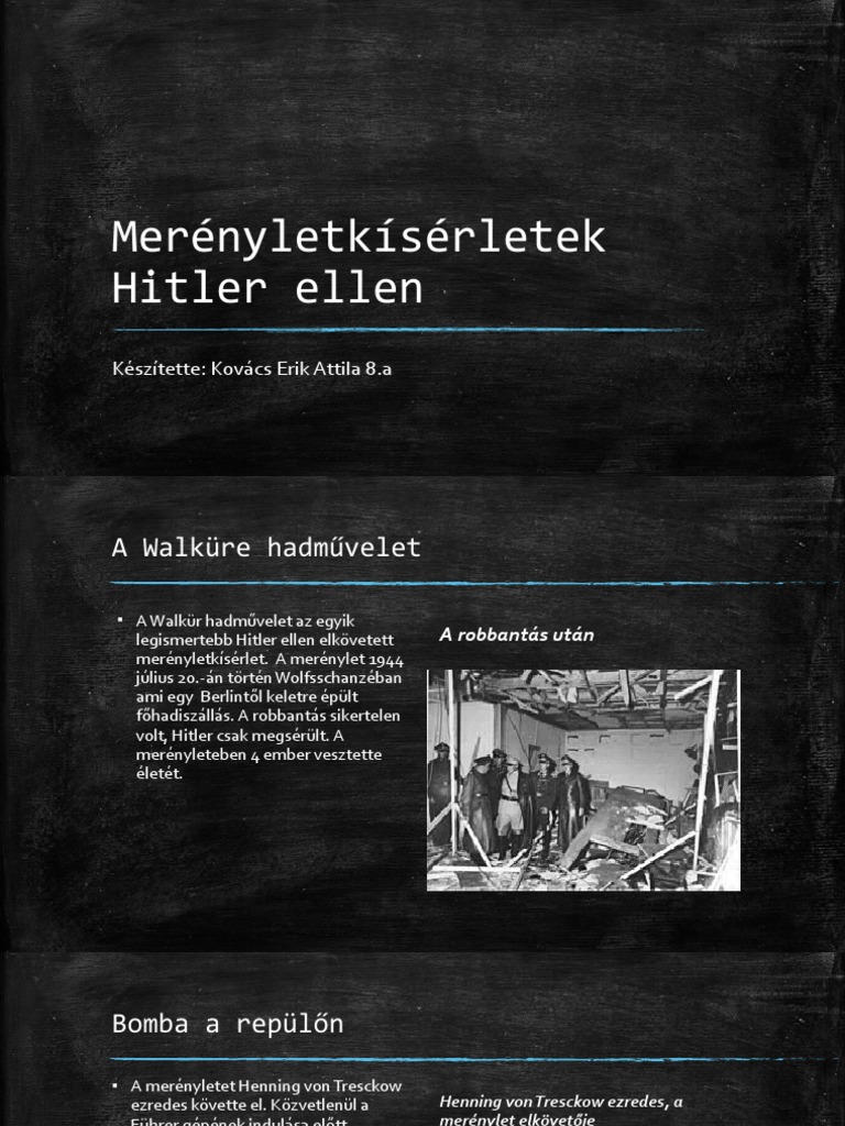Merényletkísérletek Hitler Ellen | PDF