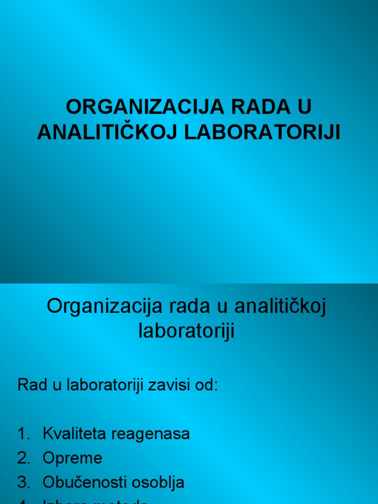 Organizacija Rada U Labu | PDF