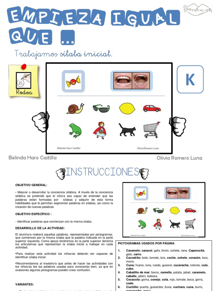 Sílabas Iniciales Con K-Q | PDF