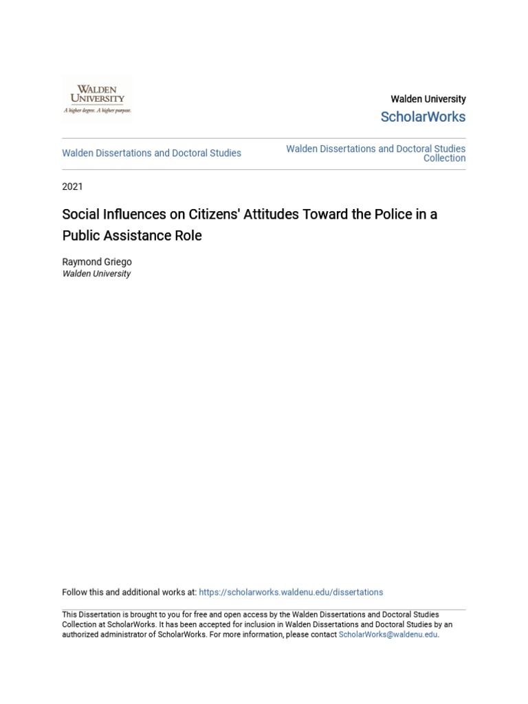 Social Influences On Citizens Attitudes Toward The Police in A P | PDF ...