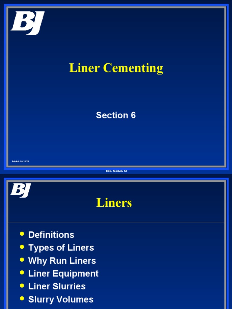 Liner Cementing Guide | PDF | Casing (Borehole) | Valve