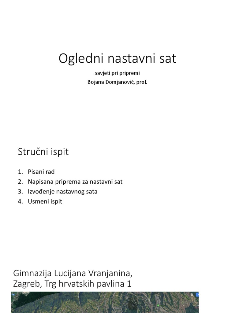 Ogledni Nastavni Sat: Savjeti Pri Pripremi Bojana Domjanović, Prof | PDF