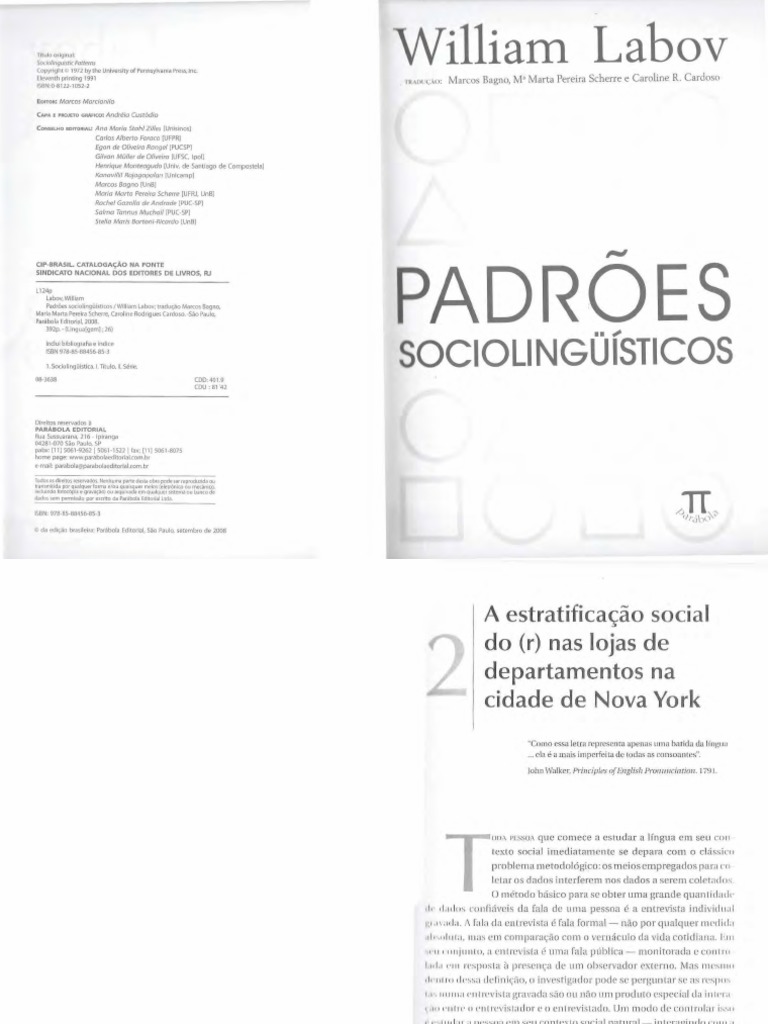 Willialll Labov: Sociolingüísticos | PDF | Linguística | Cognição