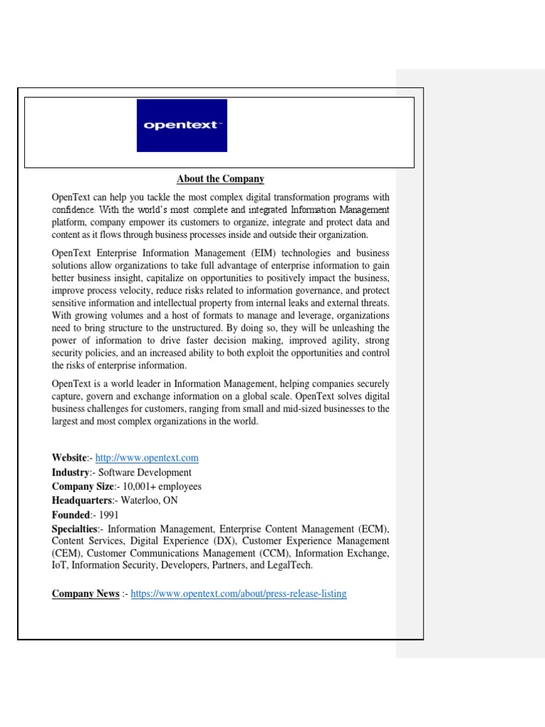 Opentext KYC On 21.01.2023 | PDF | Cloud Computing | Information