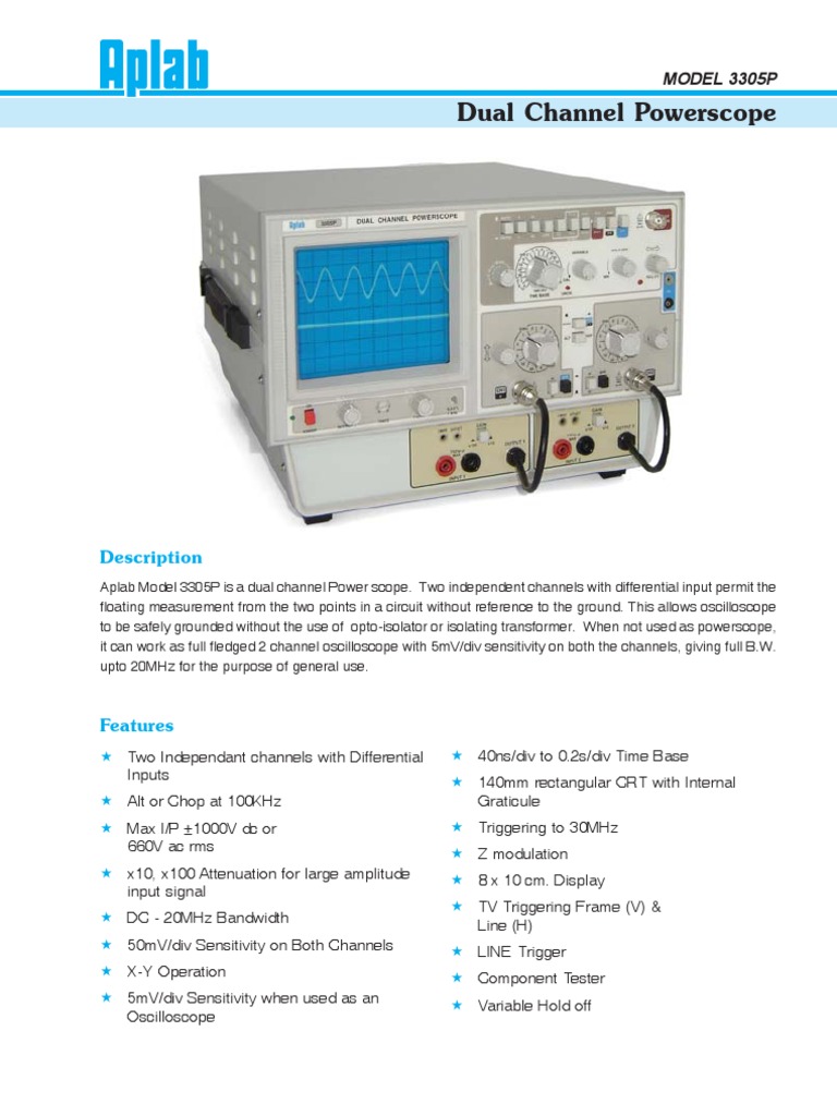 3305P - Dual Channel Power Scope | PDF | Manufactured Goods ...