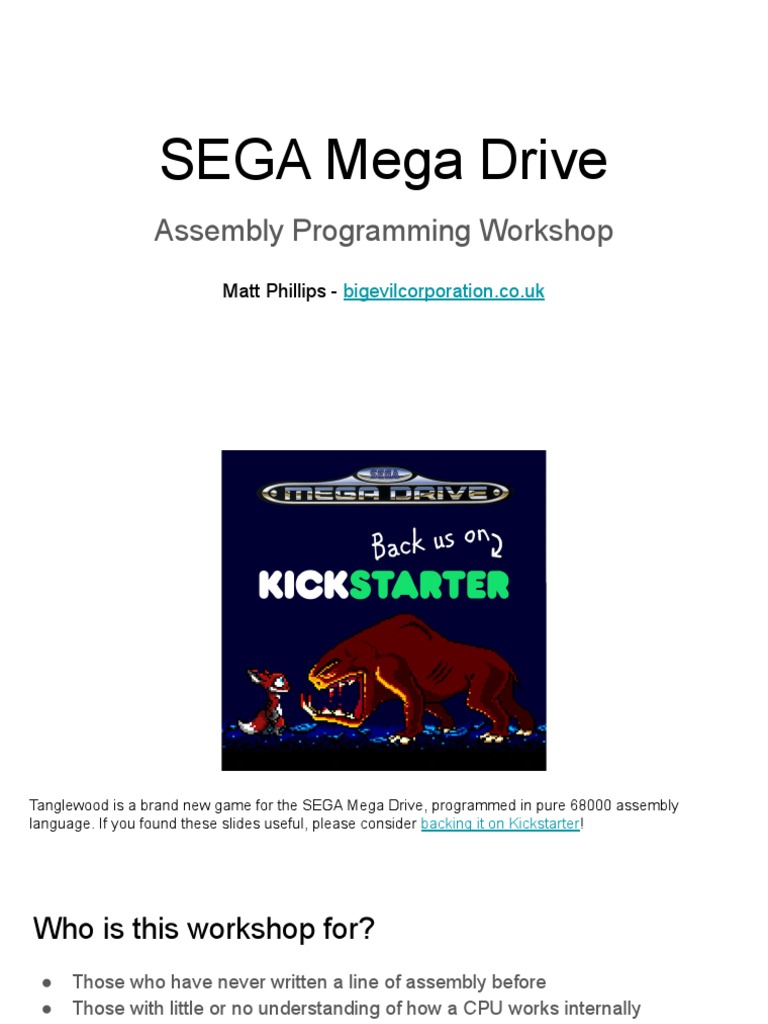SEGA Mega Drive - Assembly Workshop | PDF | Central Processing Unit | Computing