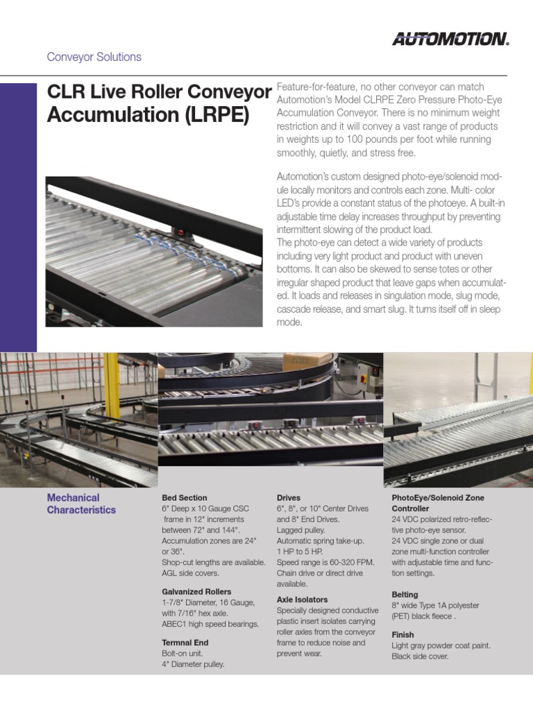 CLR Live Roller Conveyor | PDF | Manufactured Goods | Mechanical ...