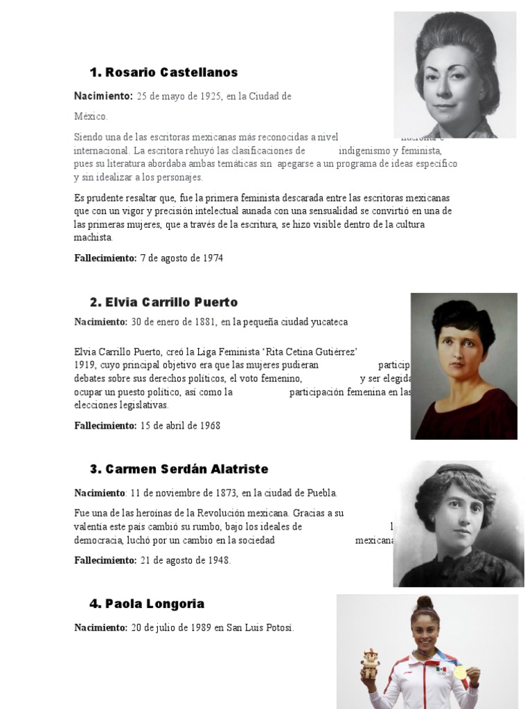 Biografias de Las Mujeres de Nuestra Historia | PDF | México