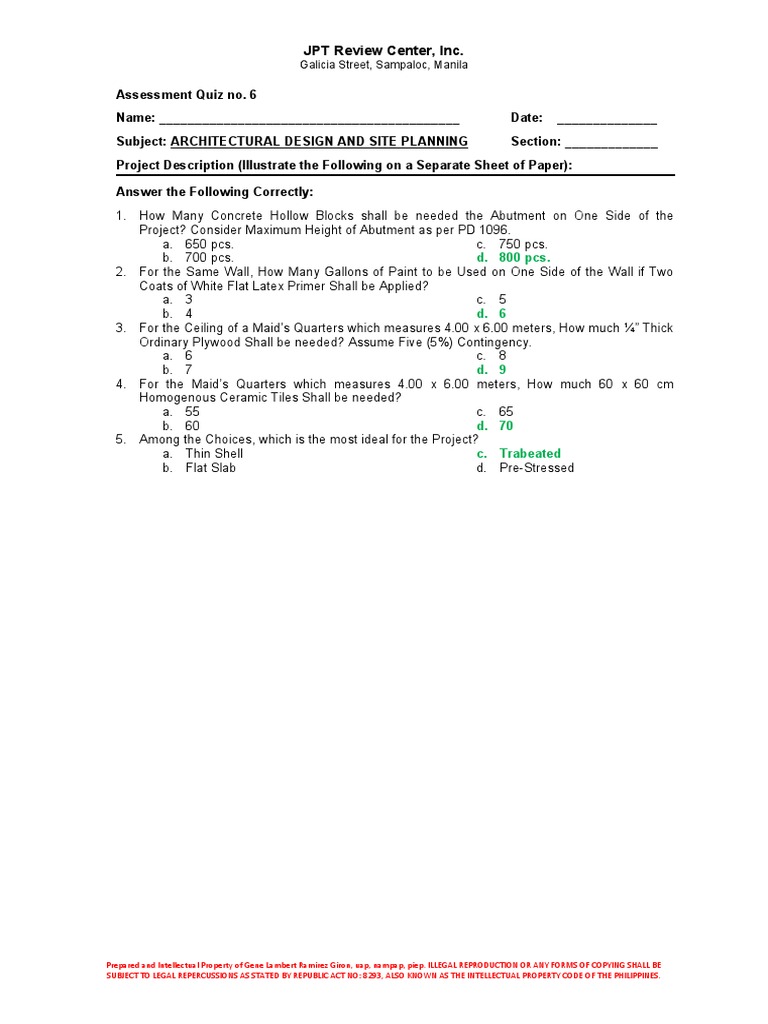 AR DES Jeboy Quiz 6 Structural Conceptualization | PDF