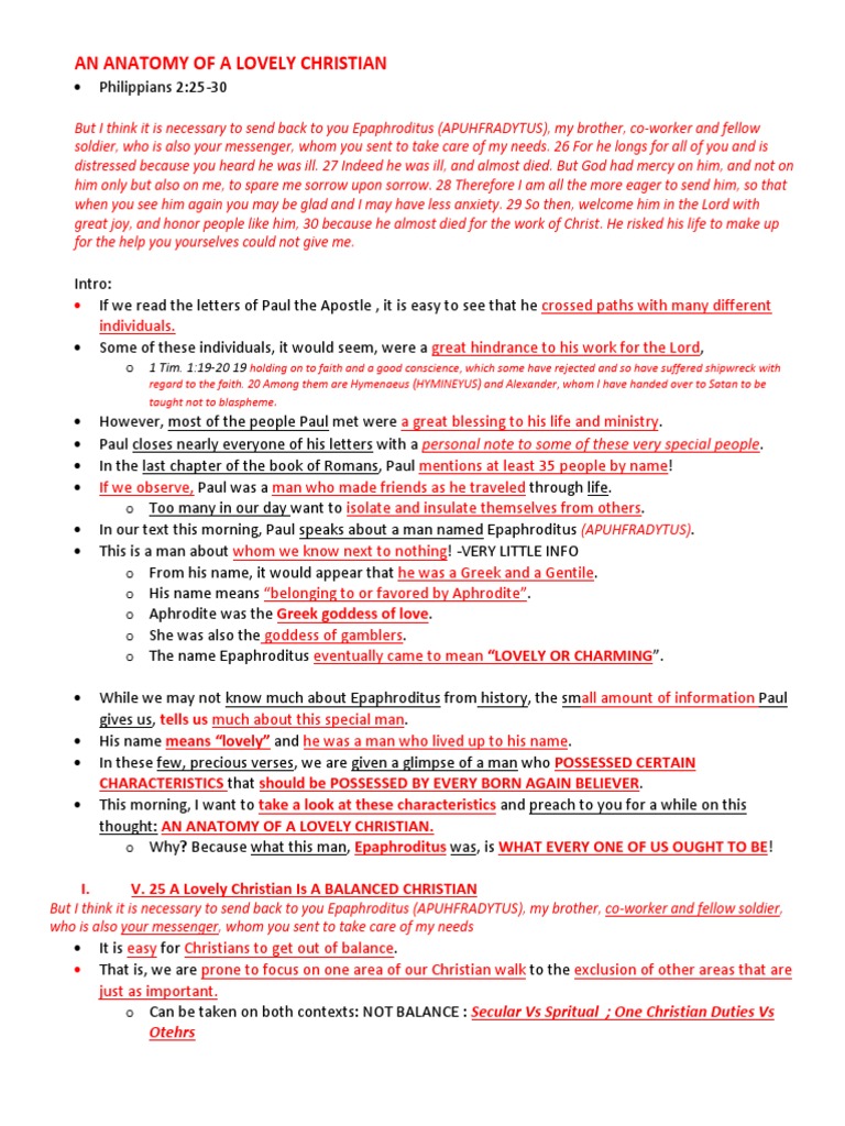 An Anatomy of A Lovely Christian | PDF | Paul The Apostle | Jesus