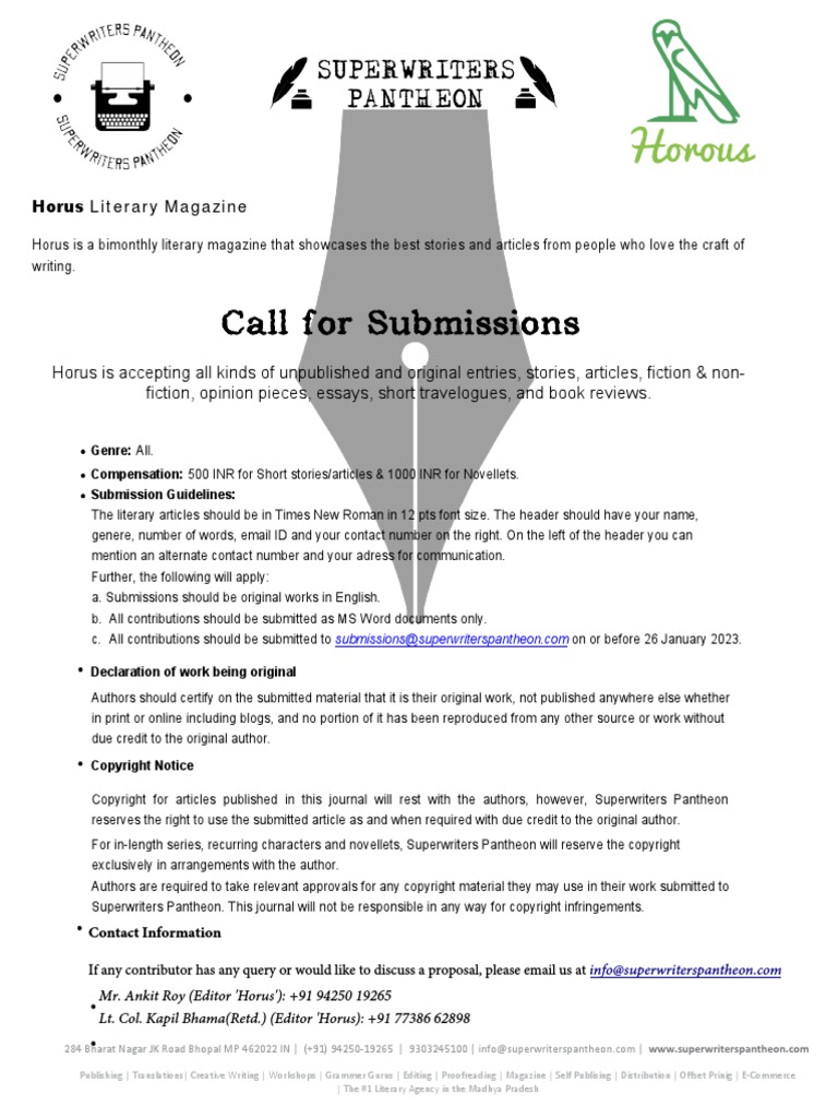 Call For Submission | PDF | Copyright | Communication