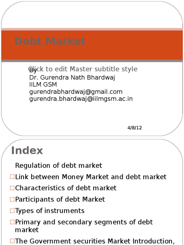 Debt Market in India | PDF | Bonds (Finance) | Bond Market