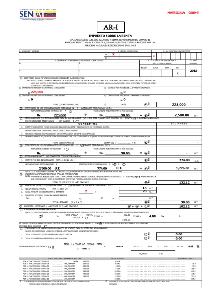 FORMATO_AR-I b | PDF | Impuestos | Gobierno