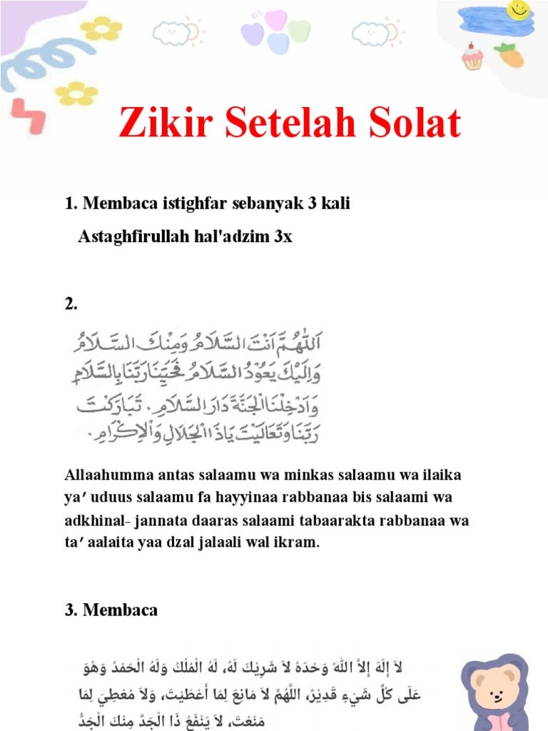 Zikir Setelah Solat Benar | PDF