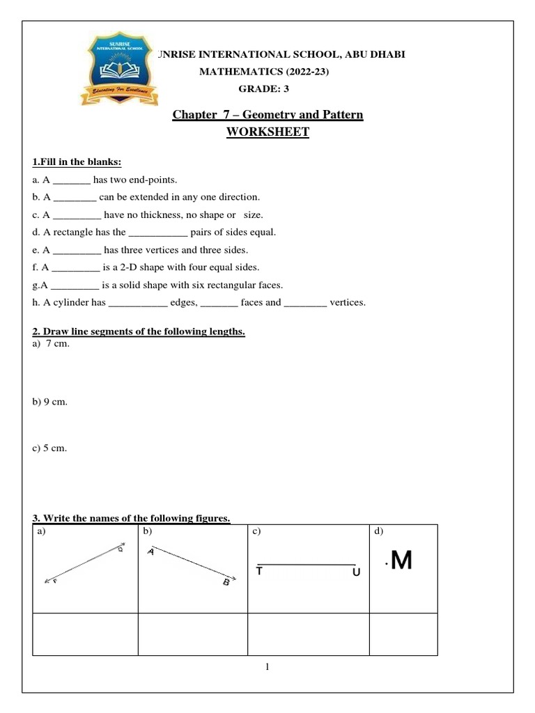 Grade 3 Geometry Worksheet | PDF