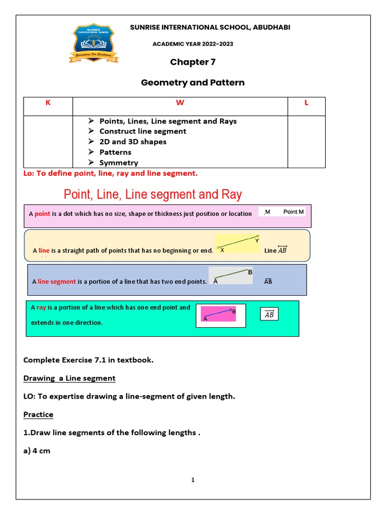 Grade 3 Geometry Notes | PDF | Line (Geometry) | Shape