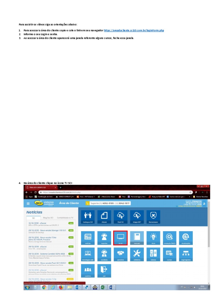 Acesso Aos Vídeos Na Área Do Cliente - SCI Único | PDF