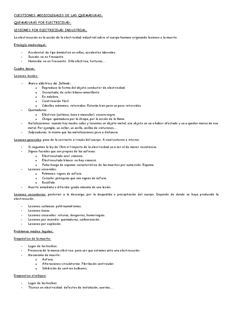 Cuestiones Medicolegales de Las Quemaduras | PDF | Quemar | Medicina CLINICA