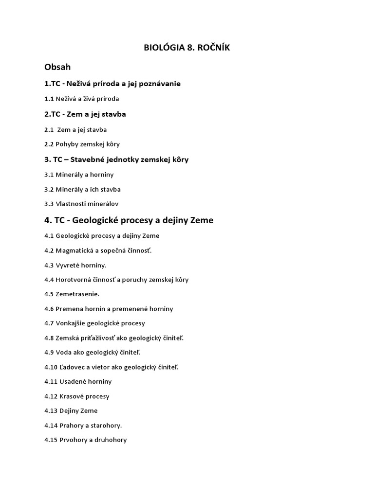 Poznamky BIO 8. Rocnik | PDF