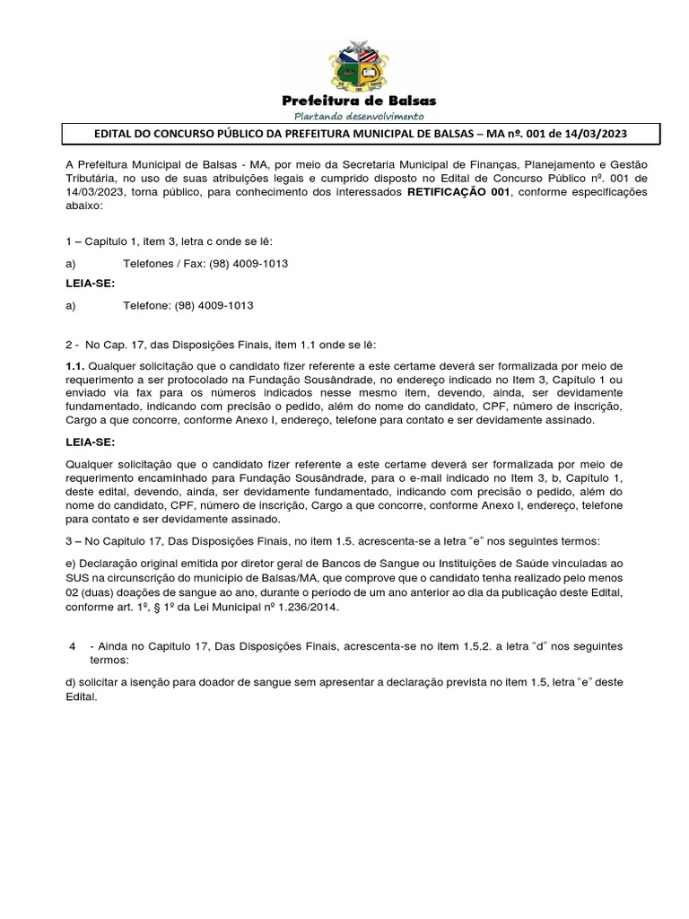 1324 Edital 001 002 Retificação 01 | PDF
