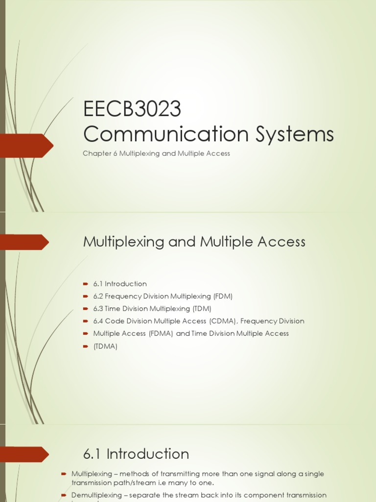 EECB3023 Communication Systems: Chapter 6 Multiplexing and Multiple Access | PDF | Channel ...