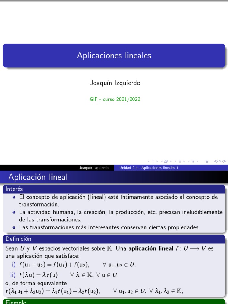 Unidad 2 4PRINT | PDF | Mapa lineal | Base (álgebra lineal)