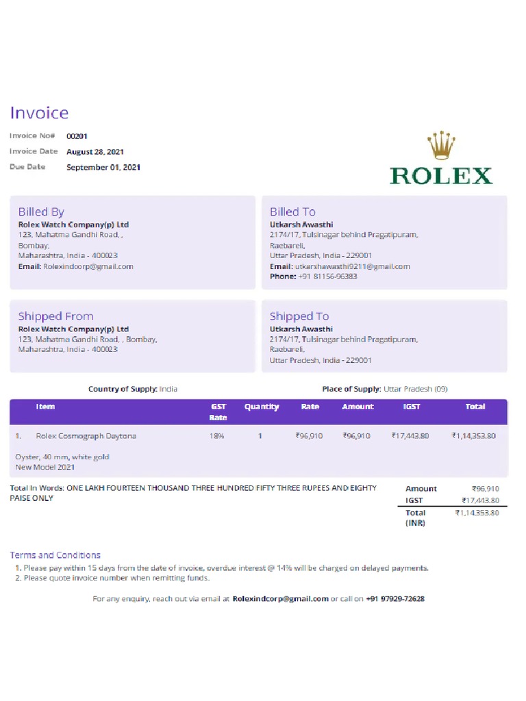 Rolex Bill | PDF