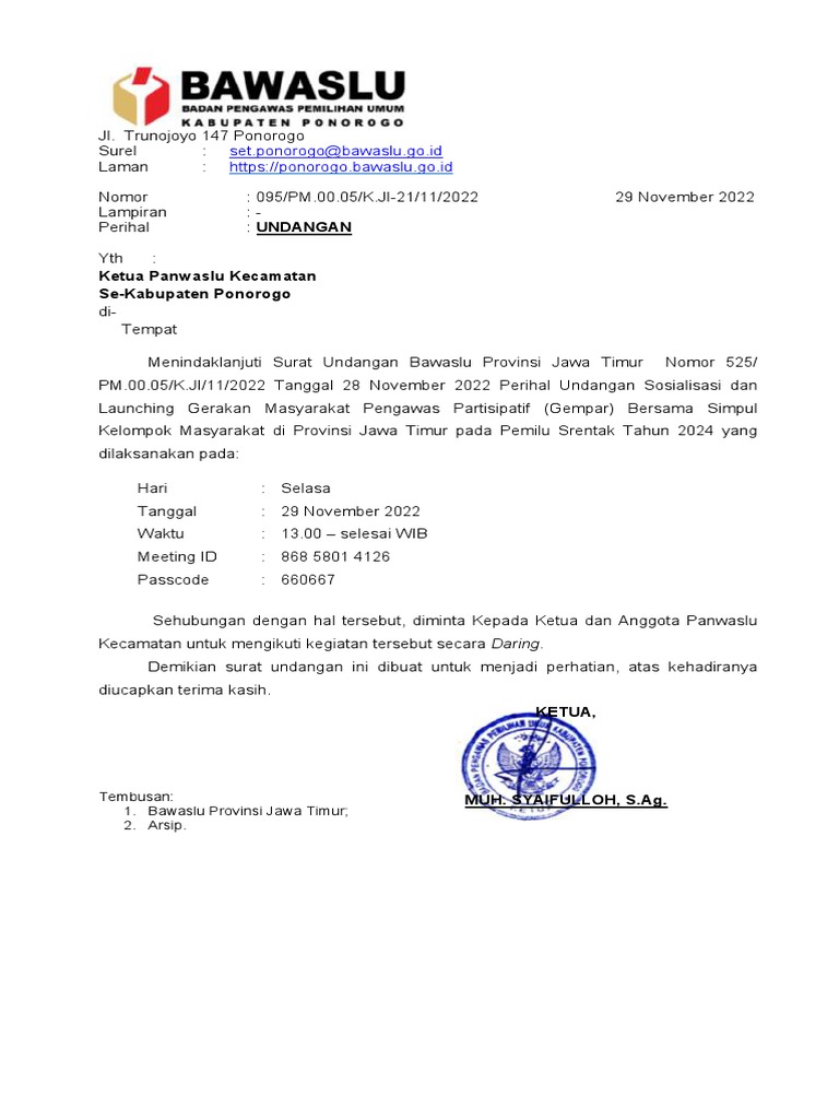 Undangan Sosialisasi Gempar | PDF