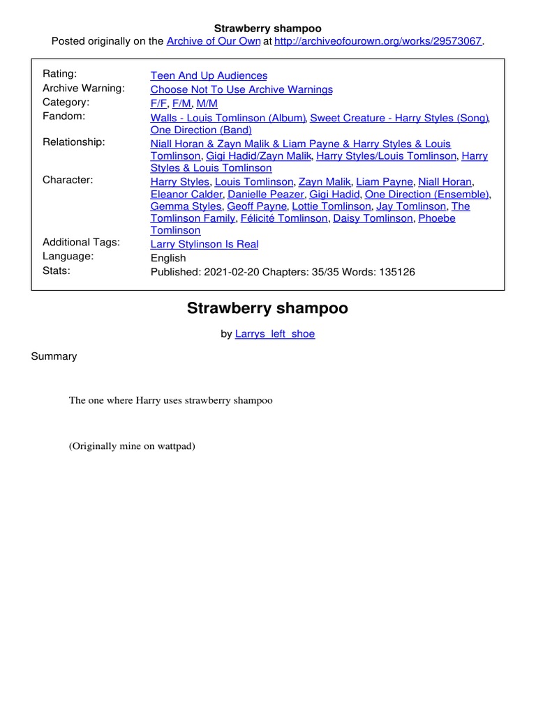 Strawberry Shampoo | PDF | One Direction