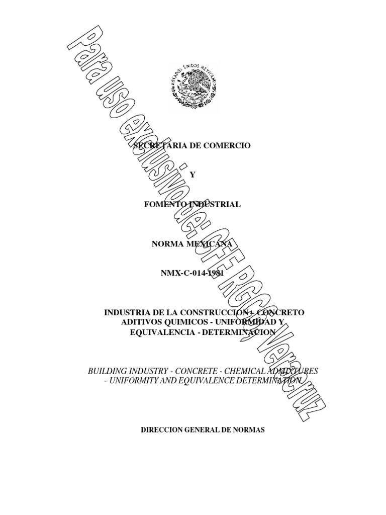 NMX-C-014-1981 AditQuim - UniformEquivalencia | PDF | Ph | Concentración