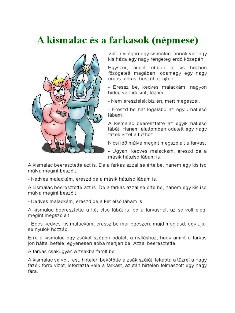 A Kismalac És A Farkasok (Népmese) | PDF