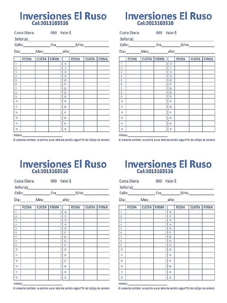 Tarjetas de Cobro | PDF