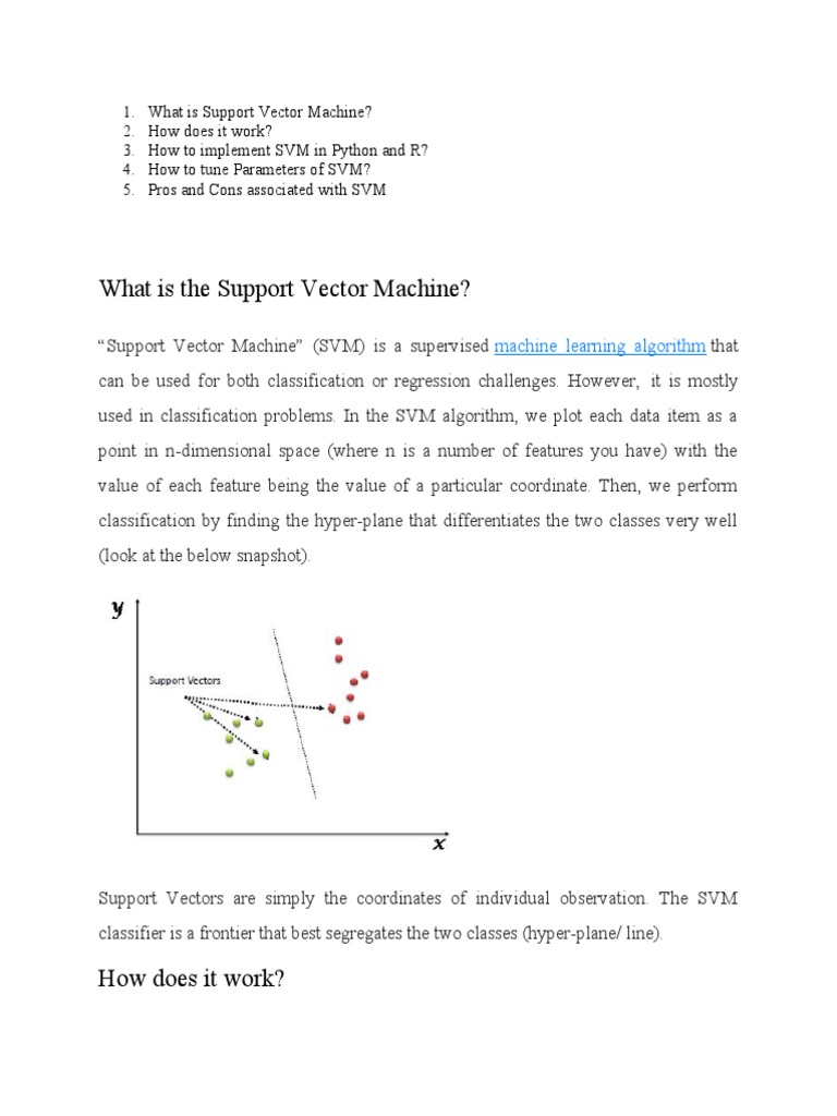 What Is Support Vector Machine | PDF | Support Vector Machine ...