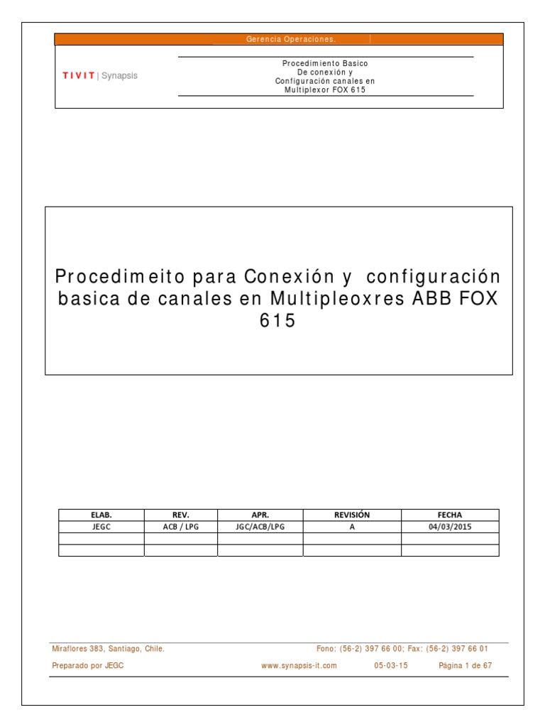 Procedimeito para Conexión y Configuración Basica de Canales en ...