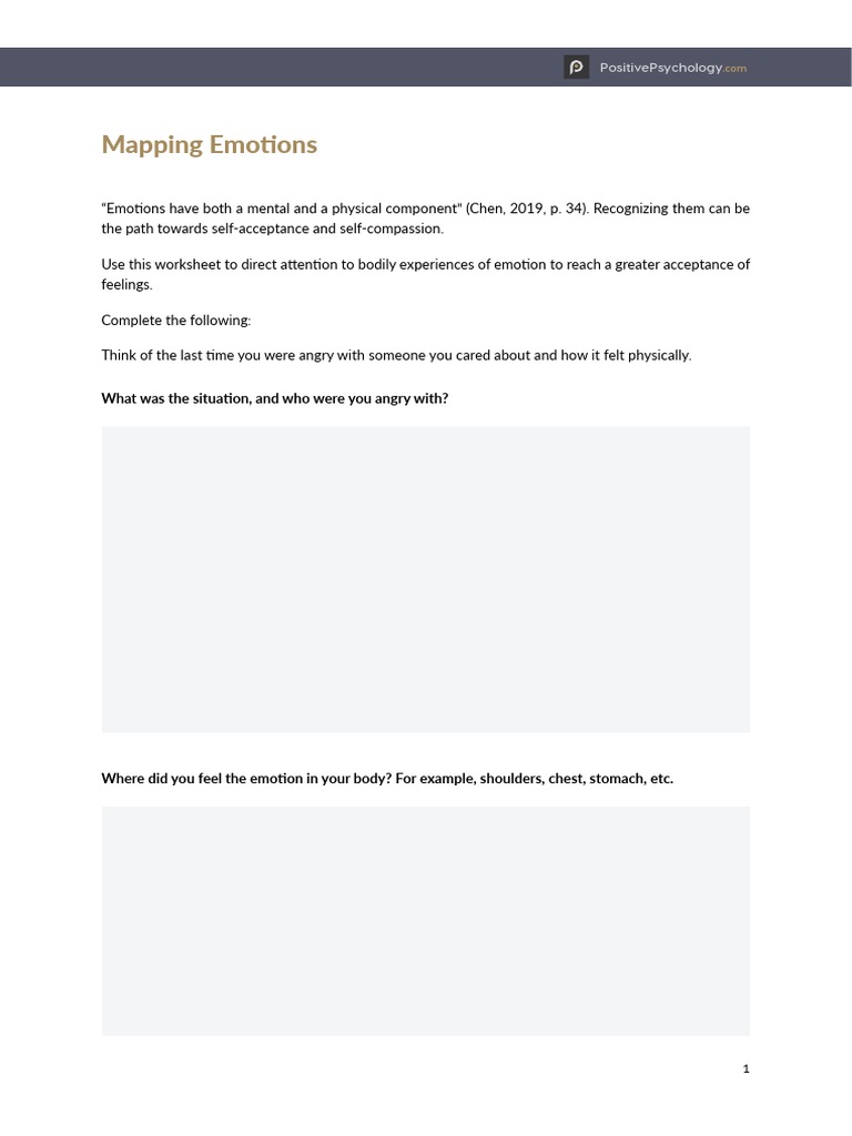 Mapping Emotions Worksheets | PDF