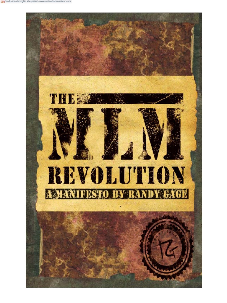 THE MLM REVOLUTION A MANIFESTO - RANDY GAGE - En.es | PDF | Marketing ...