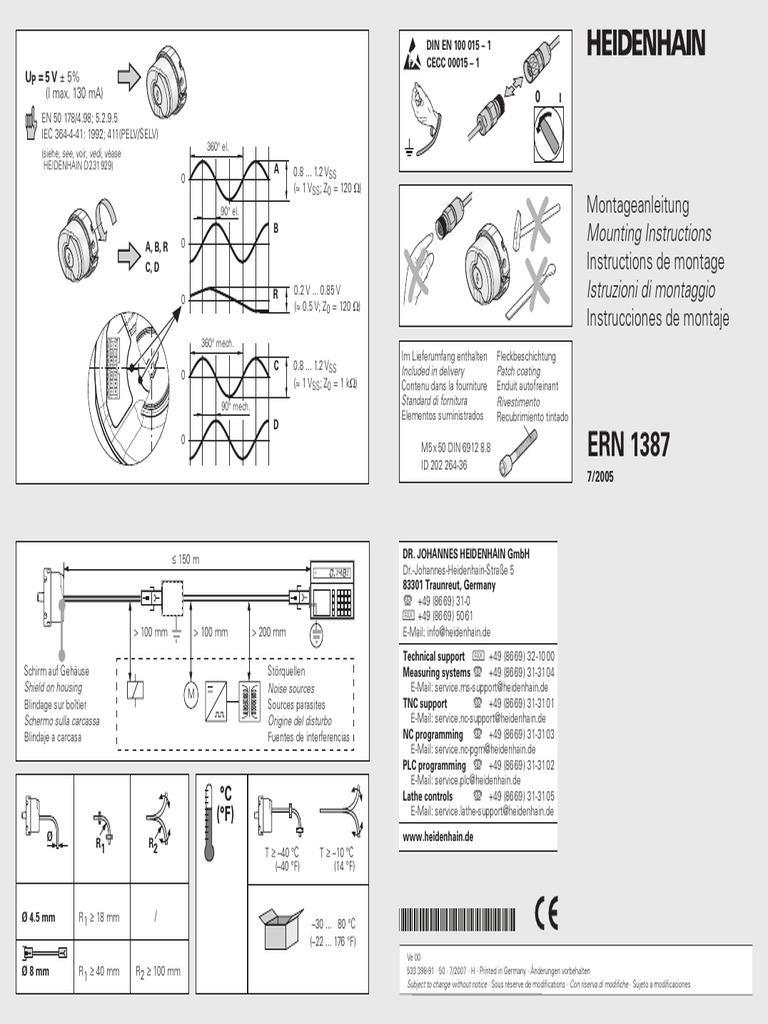 Hedenhain Encoder en 1387 Manual Montaje | PDF | Radiodifusión ...