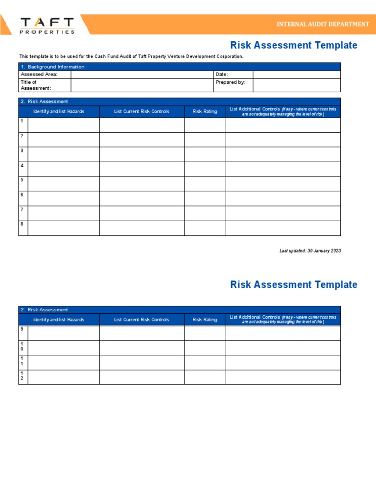 Riskassessmenttemplate | PDF | Risk | Risk Assessment